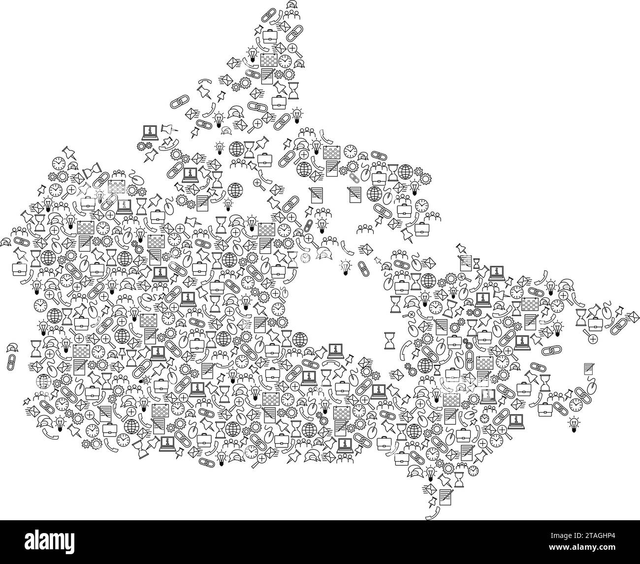 Canada map from black pattern set icons of SEO analysis concept or ...