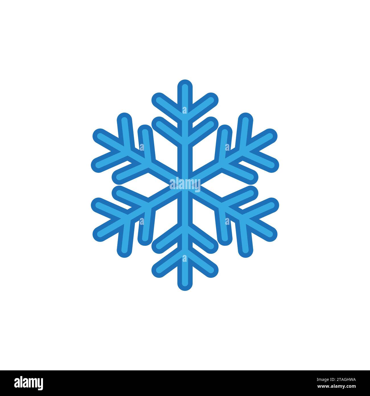 Blue Snowflake Icon. Winter background. Flat icon of frost cold weather ...