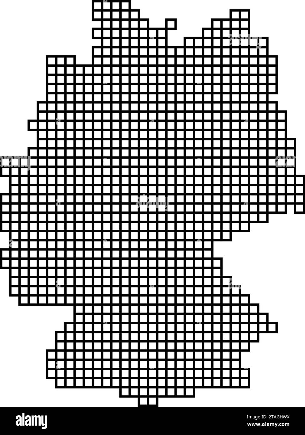 Germany map silhouette from black pattern mosaic structure of squares ...