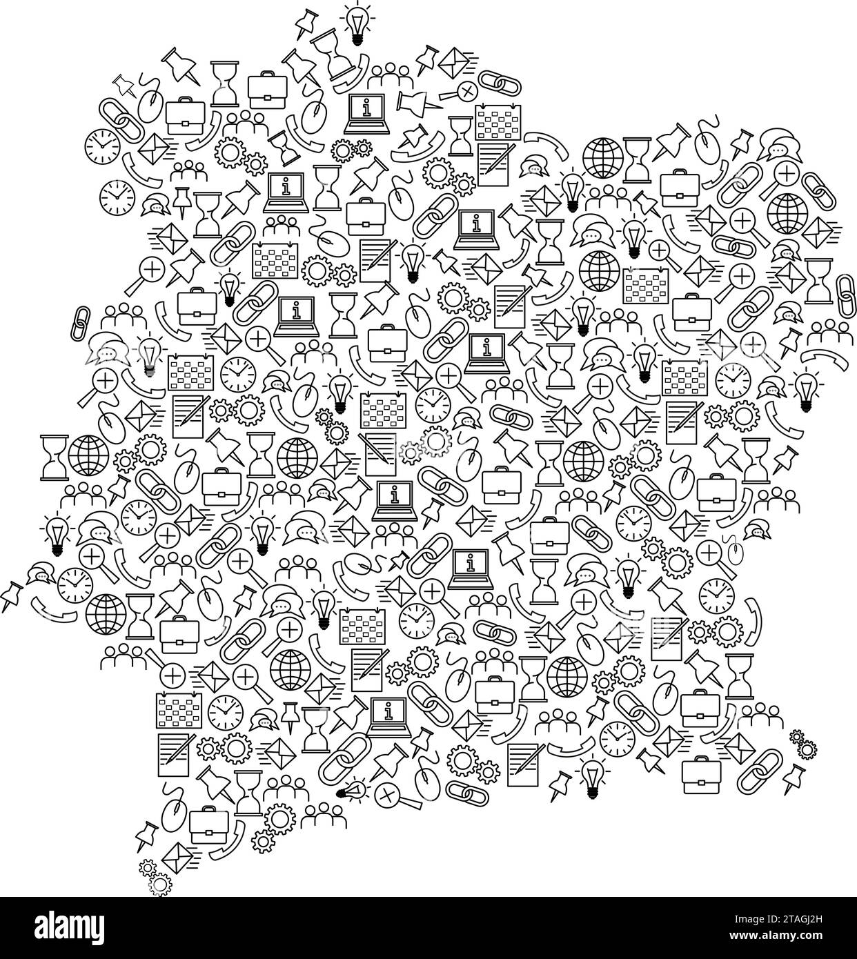 Ivory Coast map from black pattern set icons of SEO analysis concept or ...