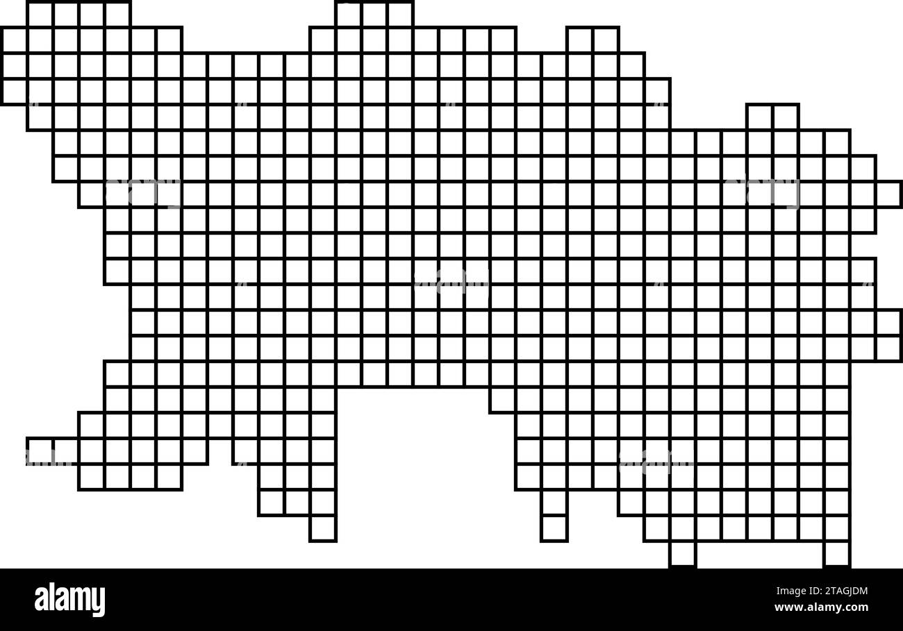 Jersey map silhouette from black pattern mosaic structure of squares ...