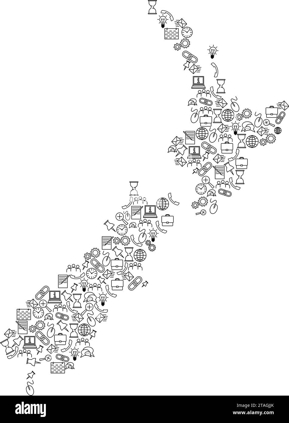New Zealand map from black pattern set icons of SEO analysis concept or ...