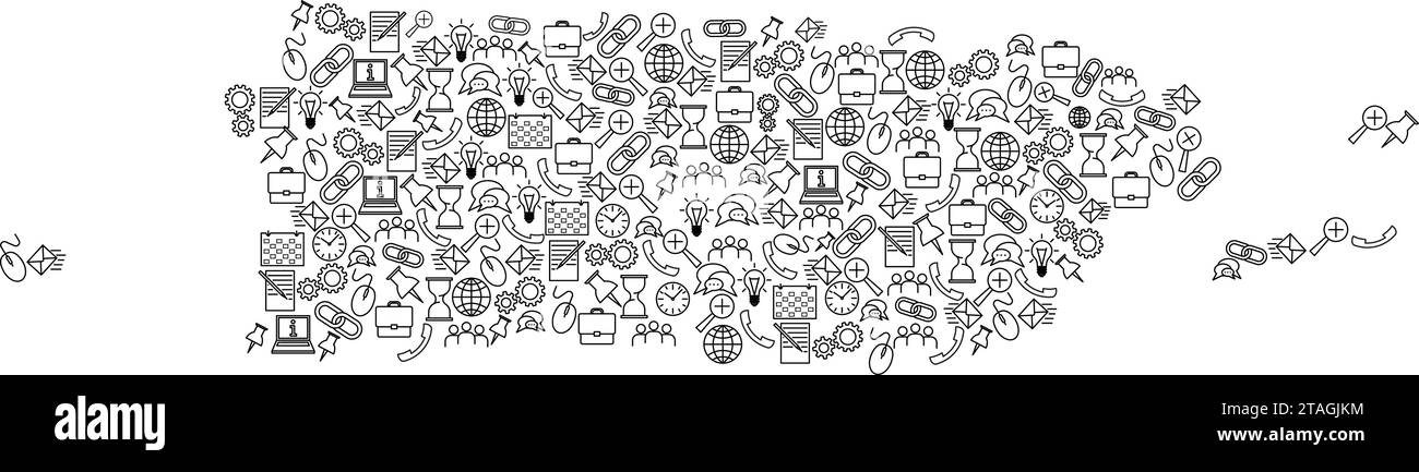 Puerto Rico map from black pattern set icons of SEO analysis concept or ...