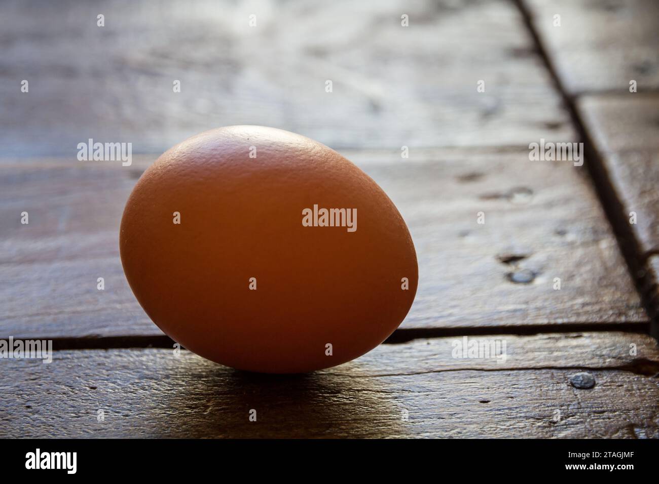 Fresh egg on a rustic wooden board background Stock Photo - Alamy