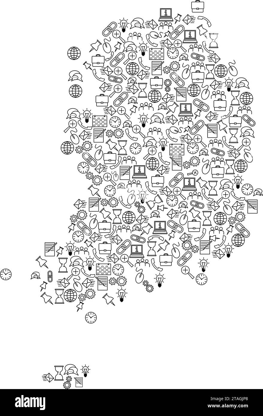 South Korea map from black pattern set icons of SEO analysis concept or ...