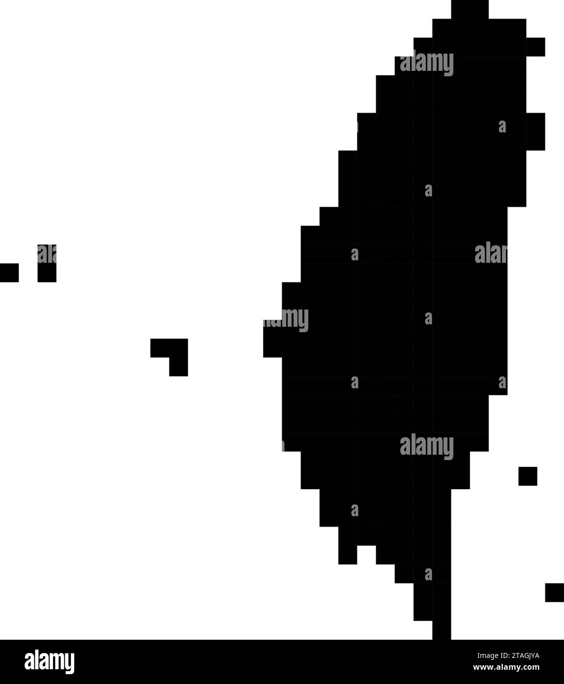 Taiwan map silhouette from black square pixels. Vector illustration ...