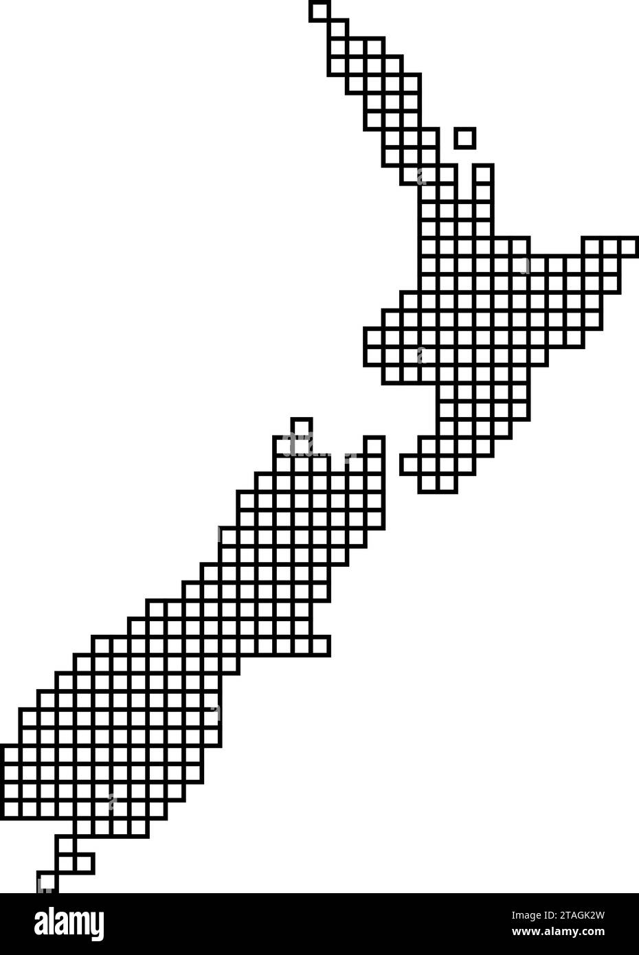 New Zealand map silhouette from black pattern mosaic structure of ...