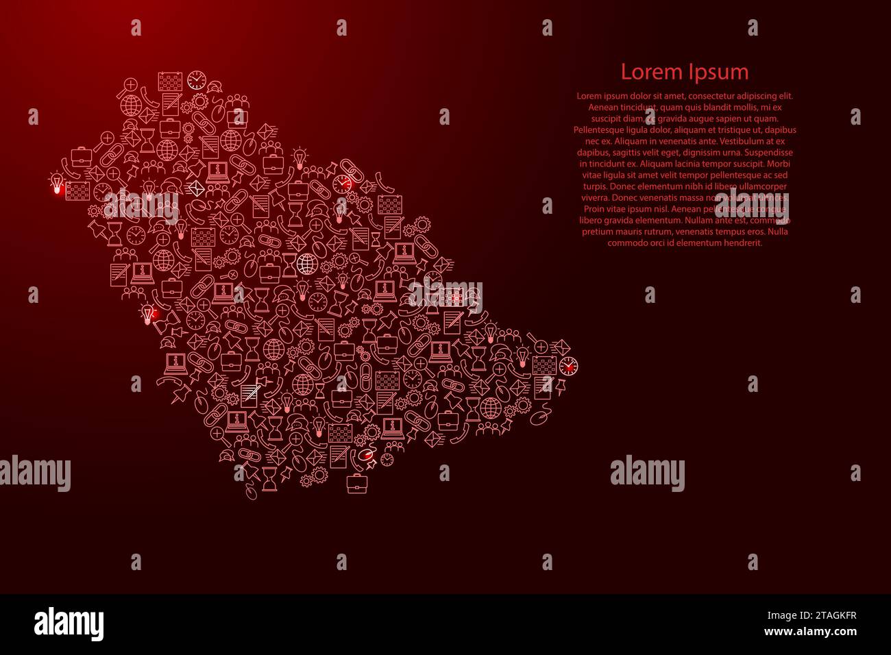Saudi Arabia map from red and glowing stars icons pattern set of SEO ...