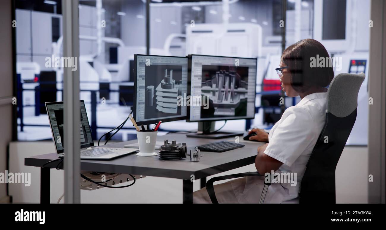 Female engineer using cad hi-res stock photography and images - Alamy