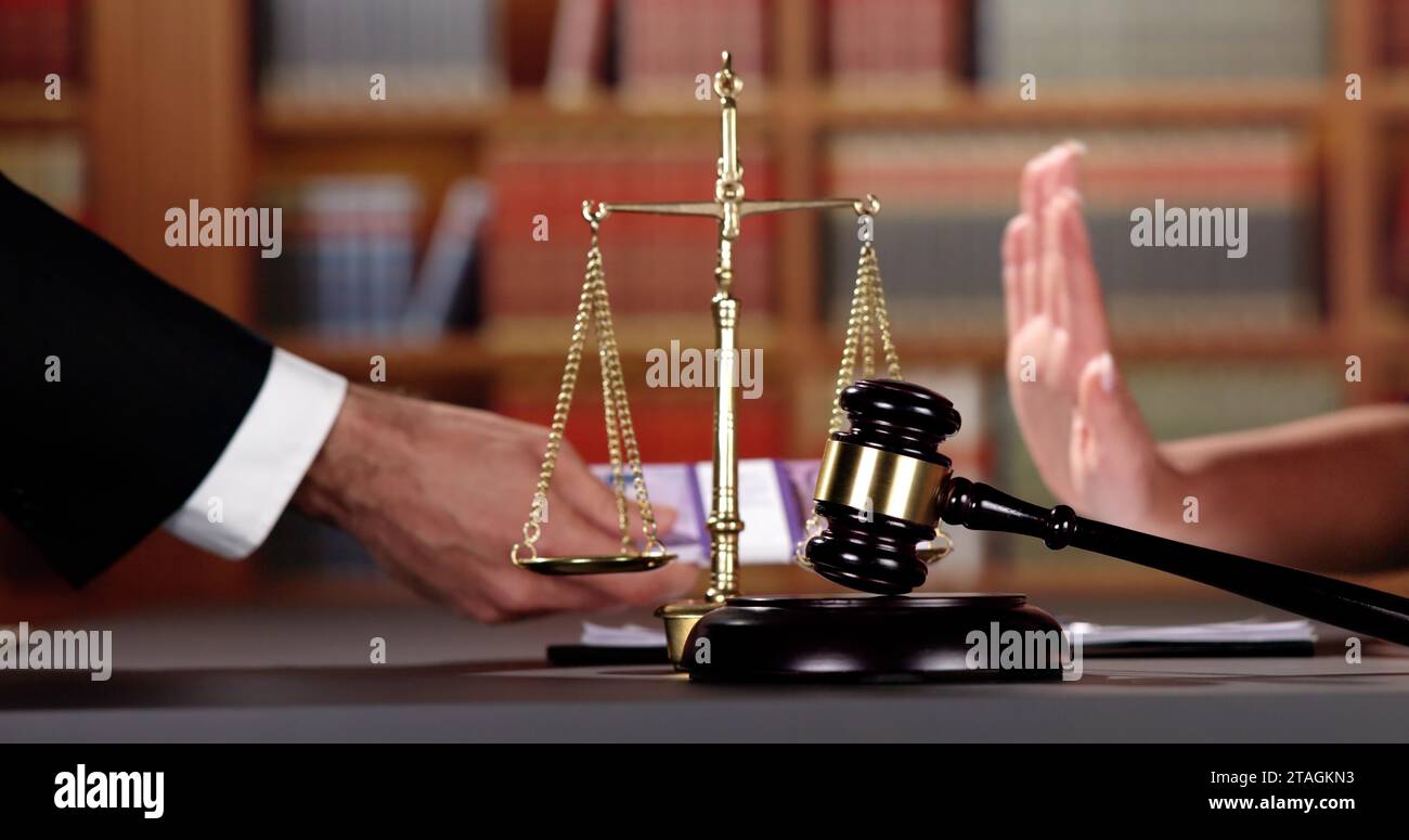 Hand Refusing Money. Reject And Stop Bribery Stock Photo - Alamy