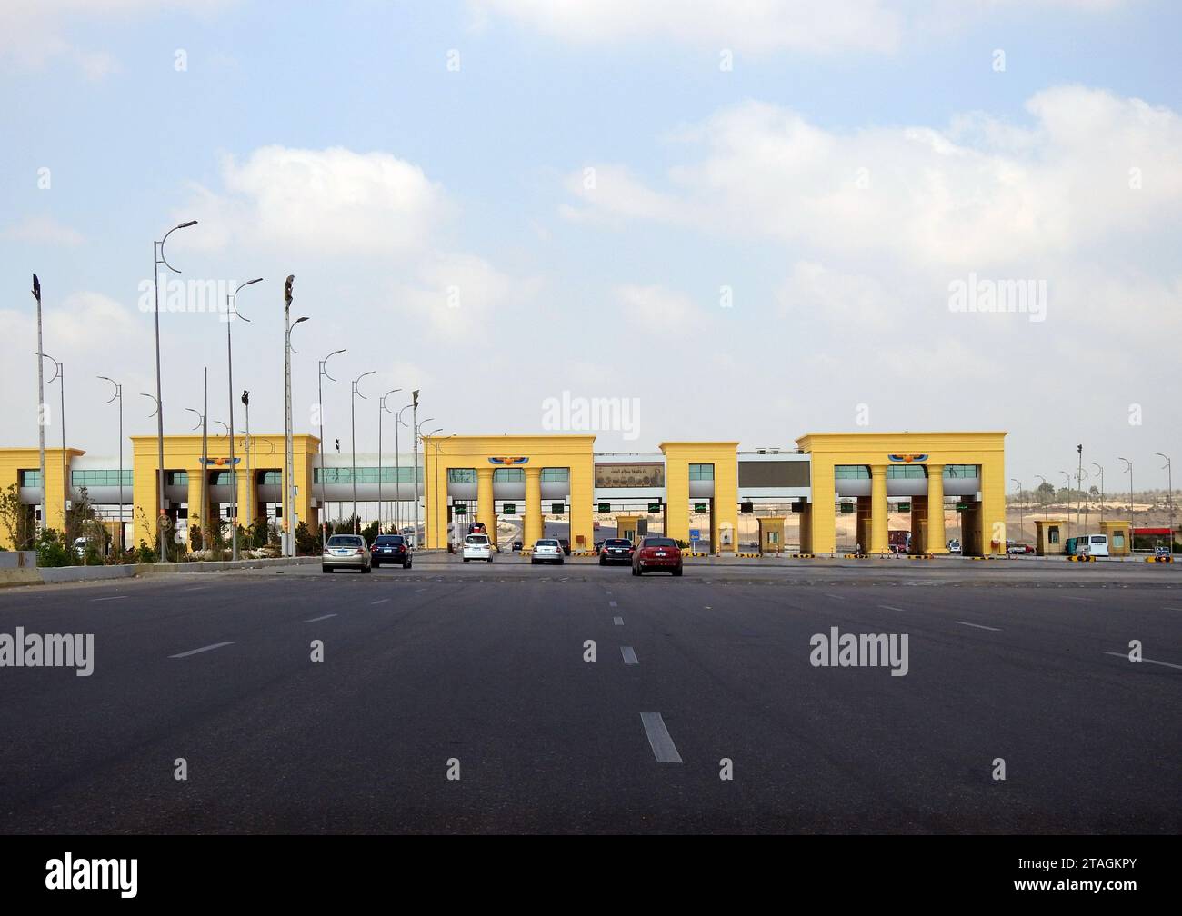 Giza, Egypt, September 9 2022: Alexandria Cairo desert road Gates ...