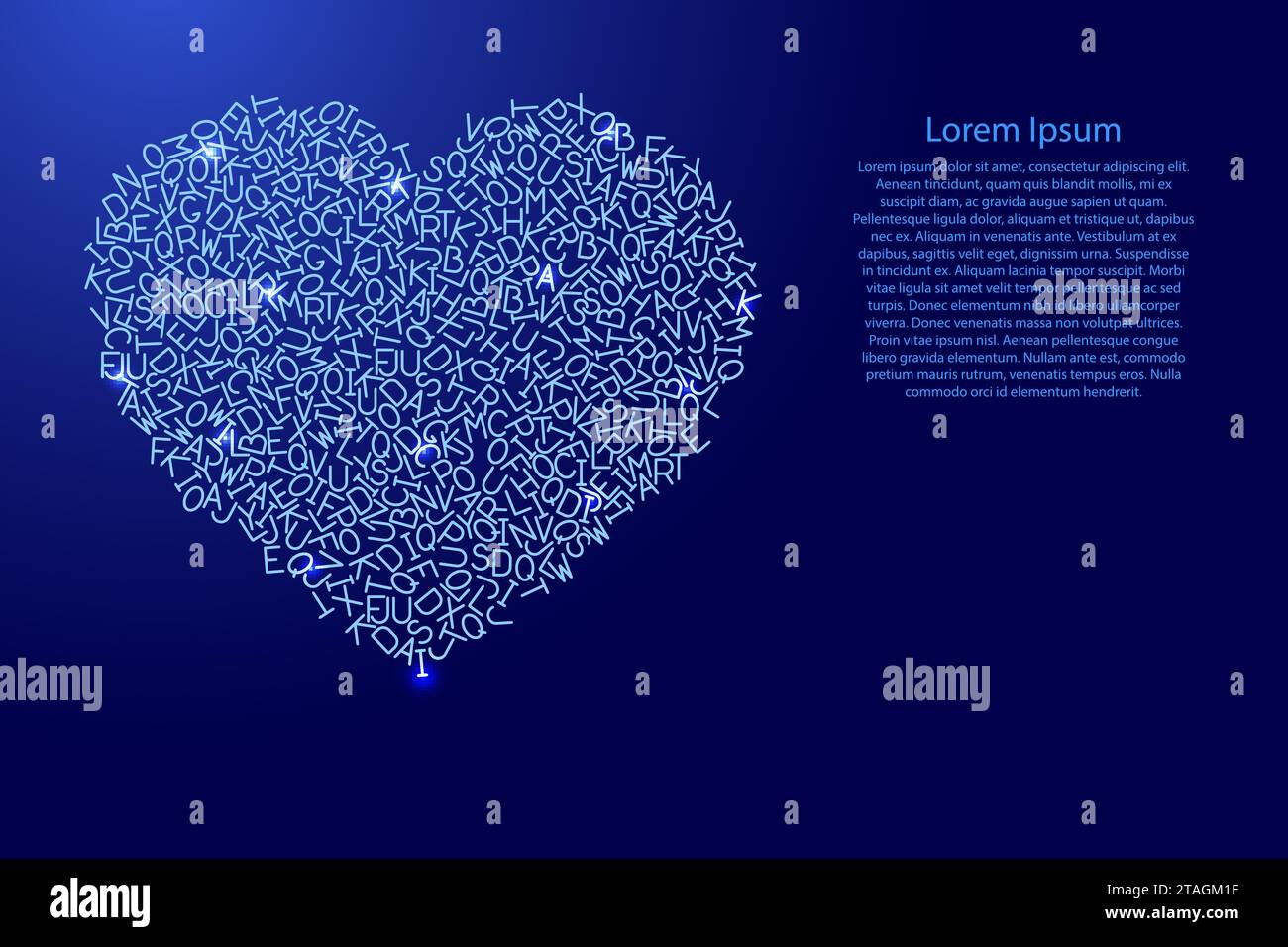 Heart is a symbol of love for Valentine's Day from blue pattern latin ...