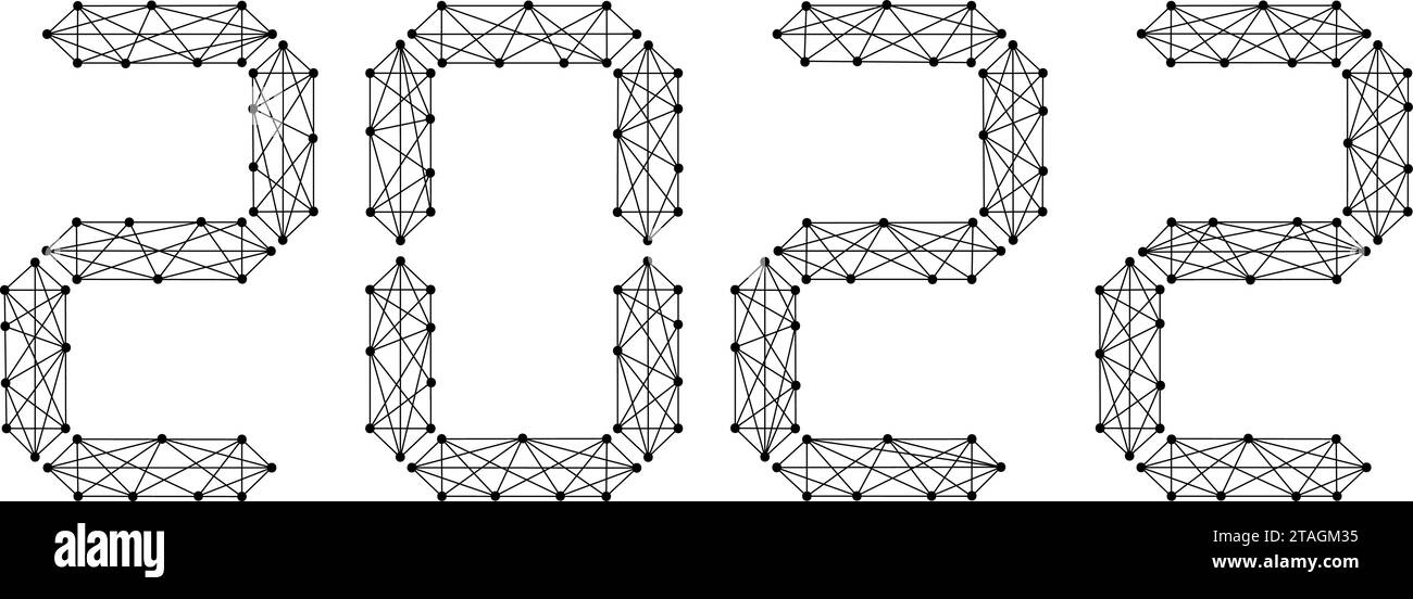 Christmas numbers 2022 Happy New Year from digital electronic segment ...