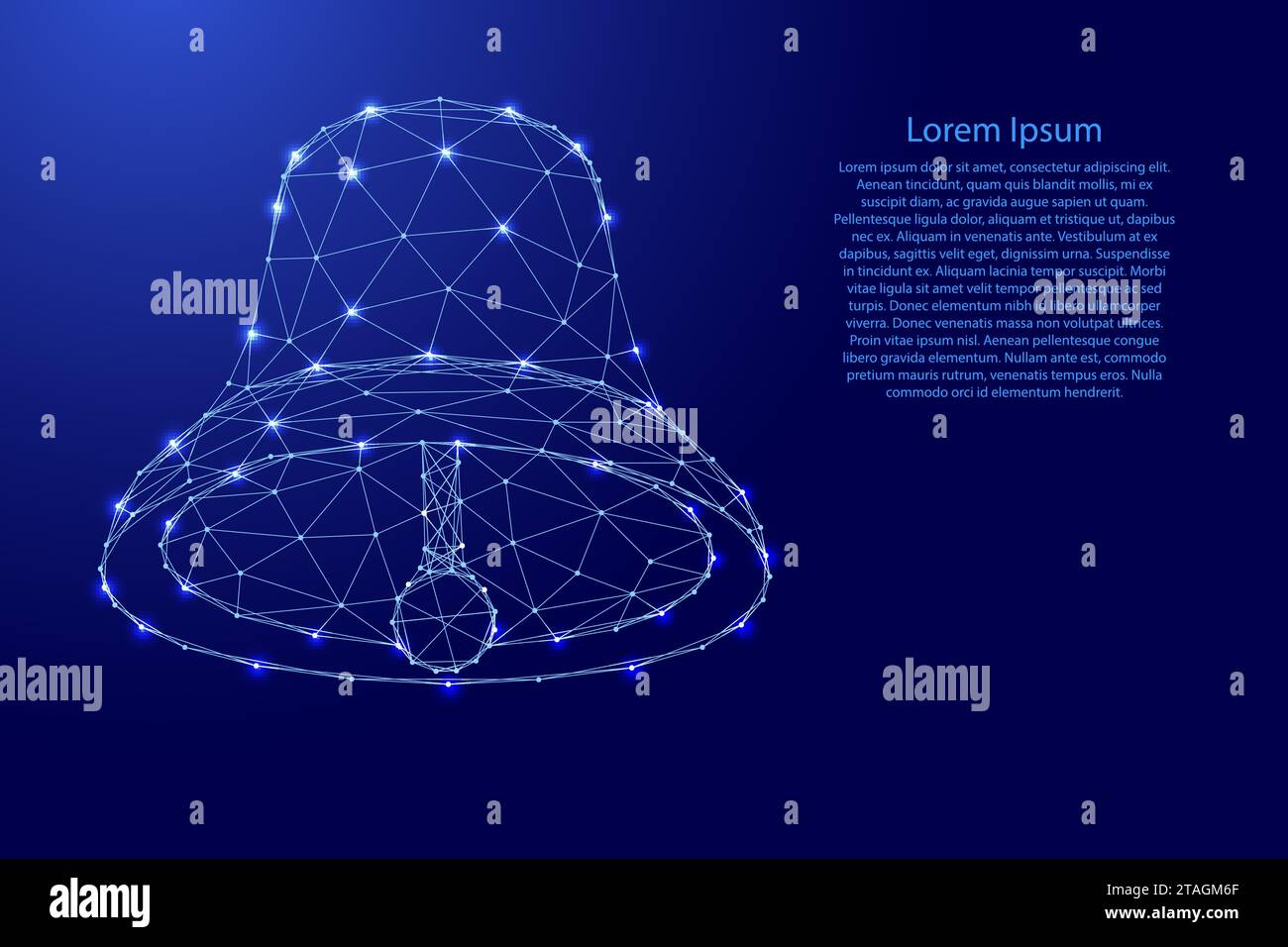 Bell, notification symbol, from futuristic polygonal blue lines and ...