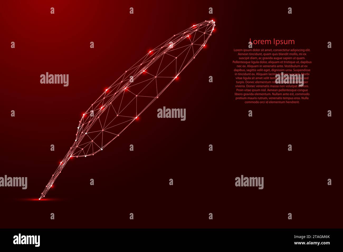 Bird feather pen, writing education concept, from futuristic polygonal ...