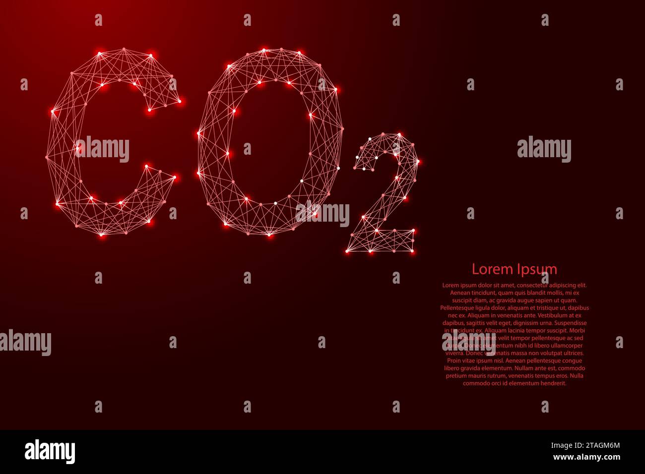 co2 emissions, carbon dioxide pollution, ecology, environmental, from futuristic polygonal red ...