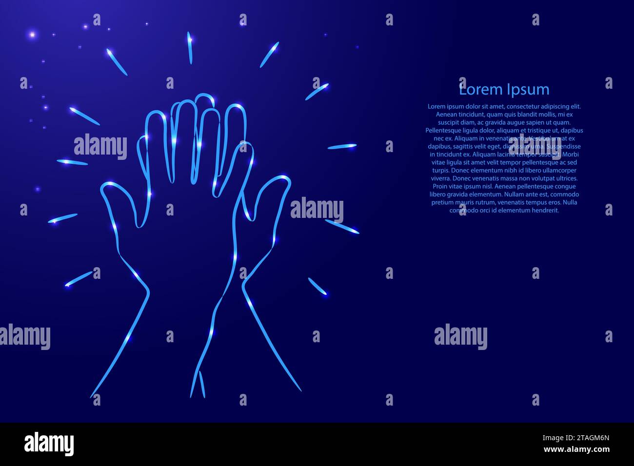 Informal greeting, two hands giving a high five, team result, friendly ...