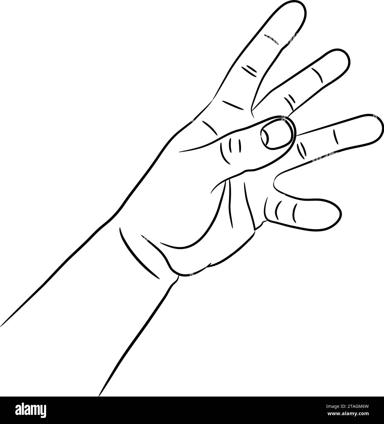 Hand try to reach something from the contour black brush lines ...