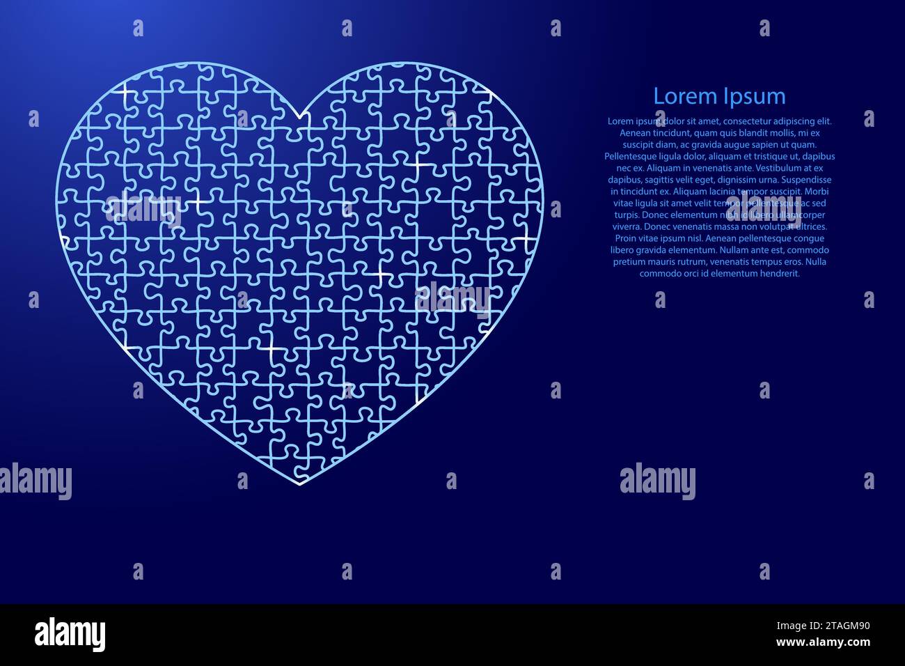 Heart is a symbol of love for Valentine's Day from puzzles blue line ...