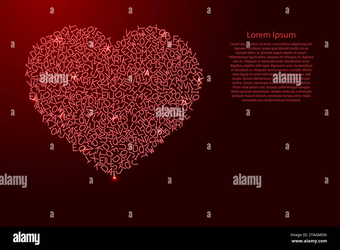 Heart is a symbol of love for Valentine's Day from red pattern latin ...