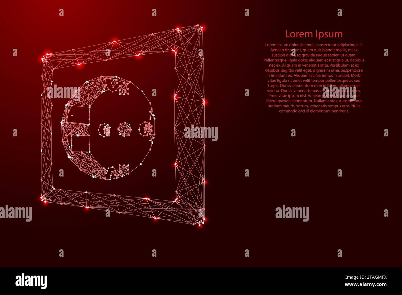 Electrical outlet, plug socket, from futuristic polygonal red lines and ...