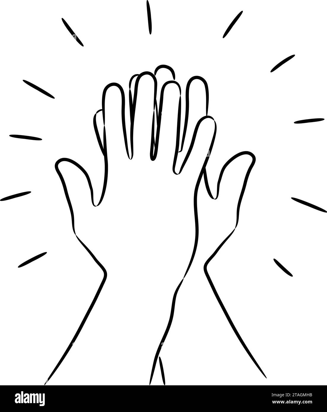 Business team giving high five Black and White Stock Photos & Images ...