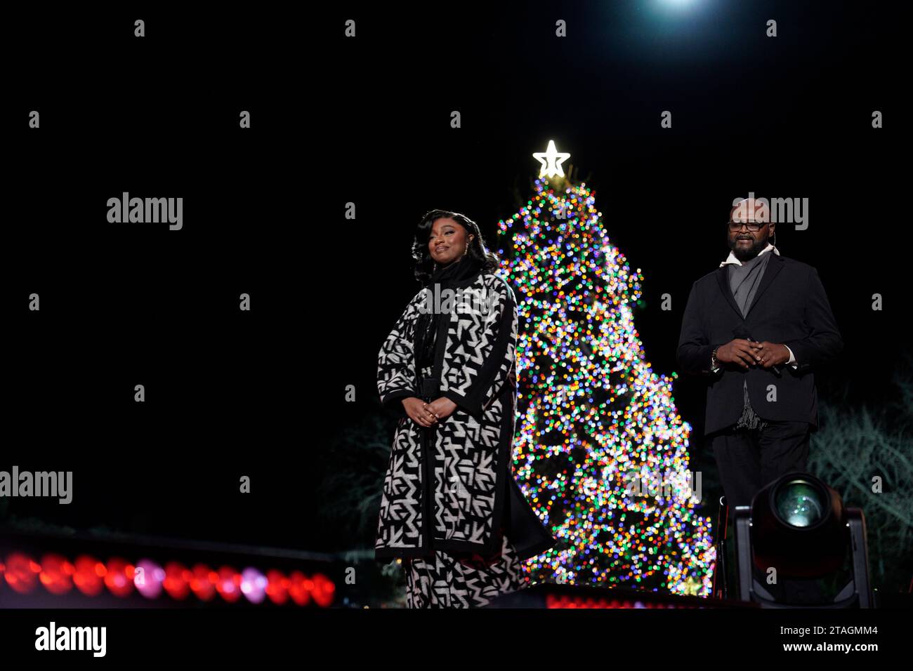 Singers Samara Joy and Antonio McLendon perform during the National ...
