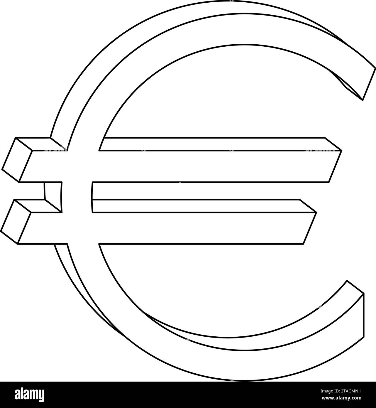 Euro € symbol or sign of graphical of pan-European currency 3d from ...