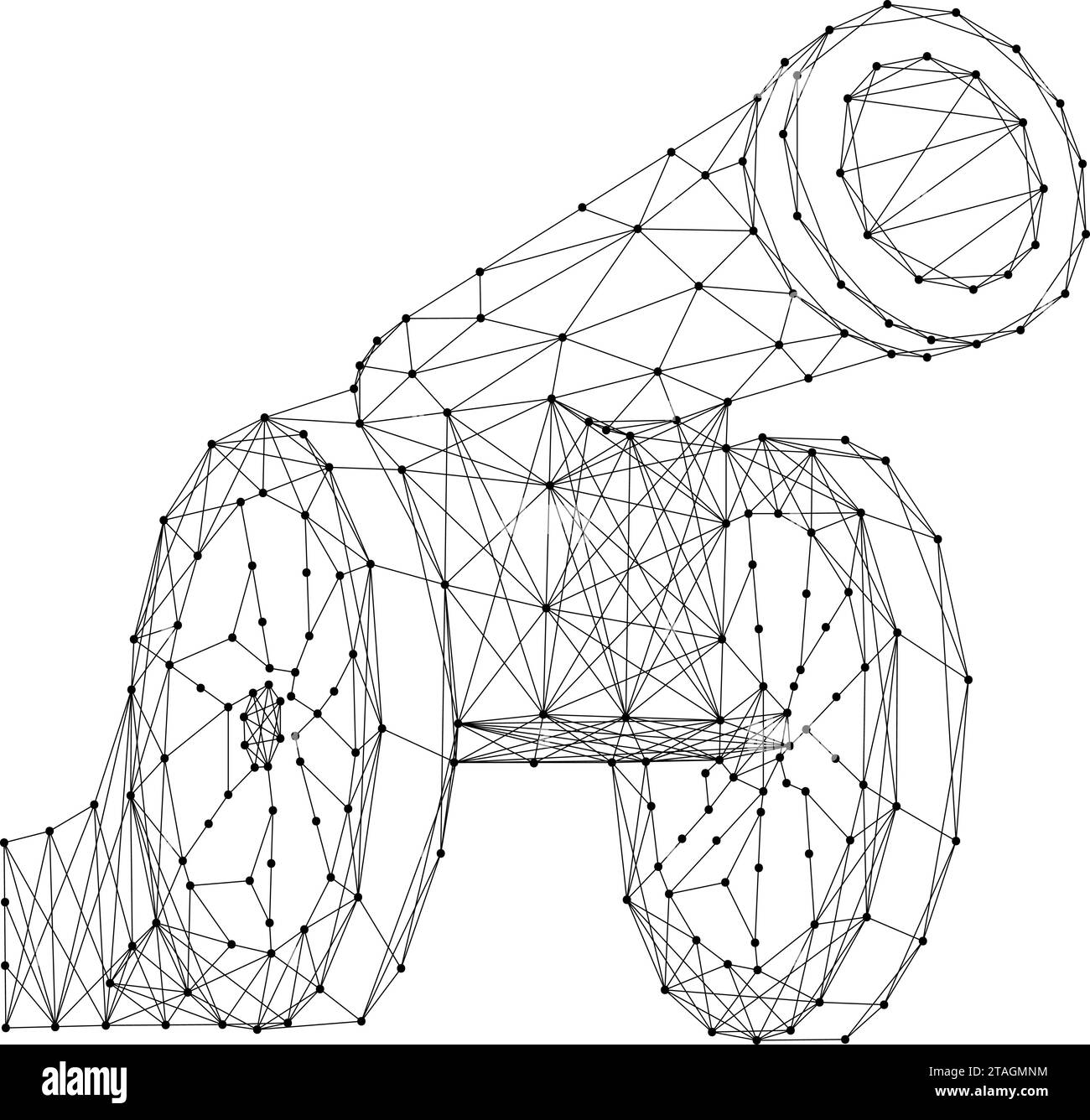 Cannon, old artillery piece for firing cores, from abstract futuristic ...