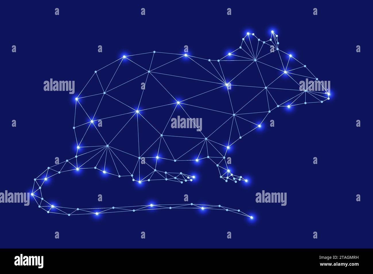 Rat, symbol of horoscope according to Eastern calendar, from futuristic ...