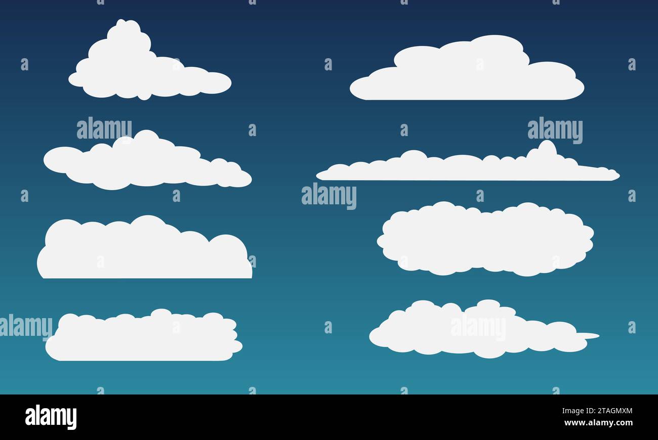 collection of isolated cloud flat design illustrations Stock Vector Image & Art - Alamy