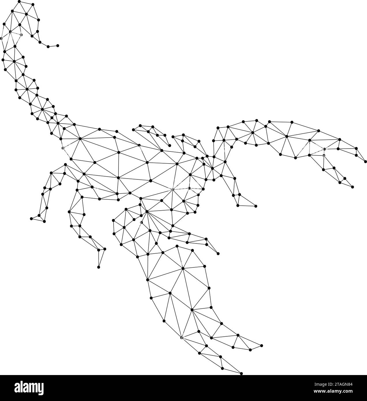 Scorpio, from abstract futuristic polygonal black lines and dots ...
