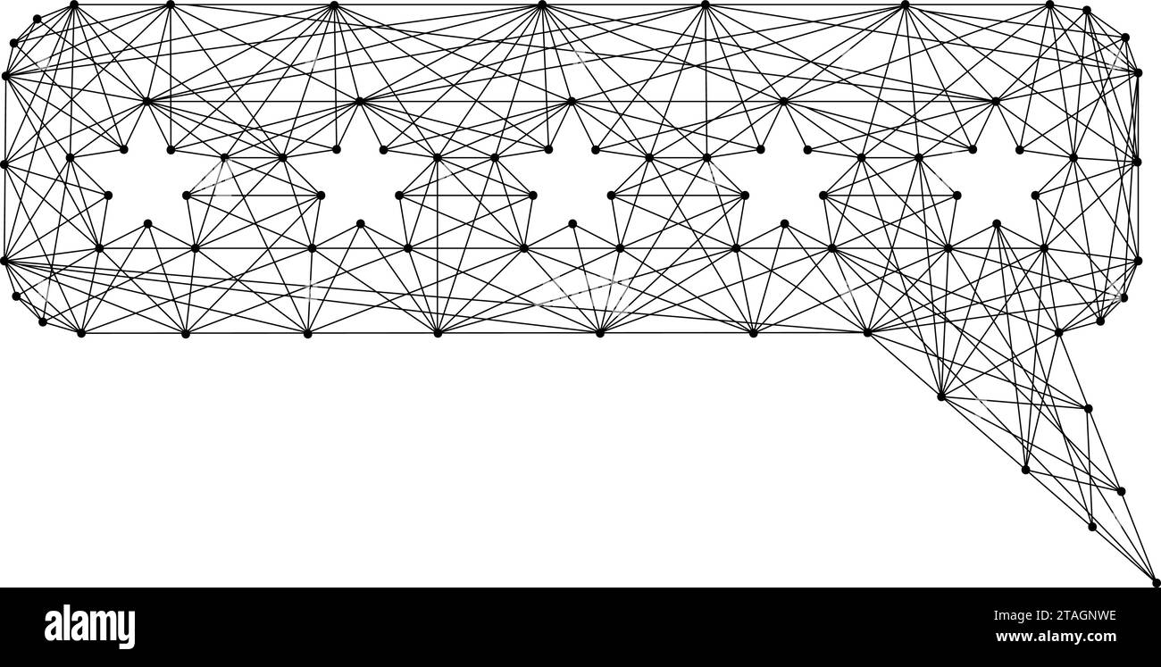 Message with stars, customer rating concept from abstract futuristic ...