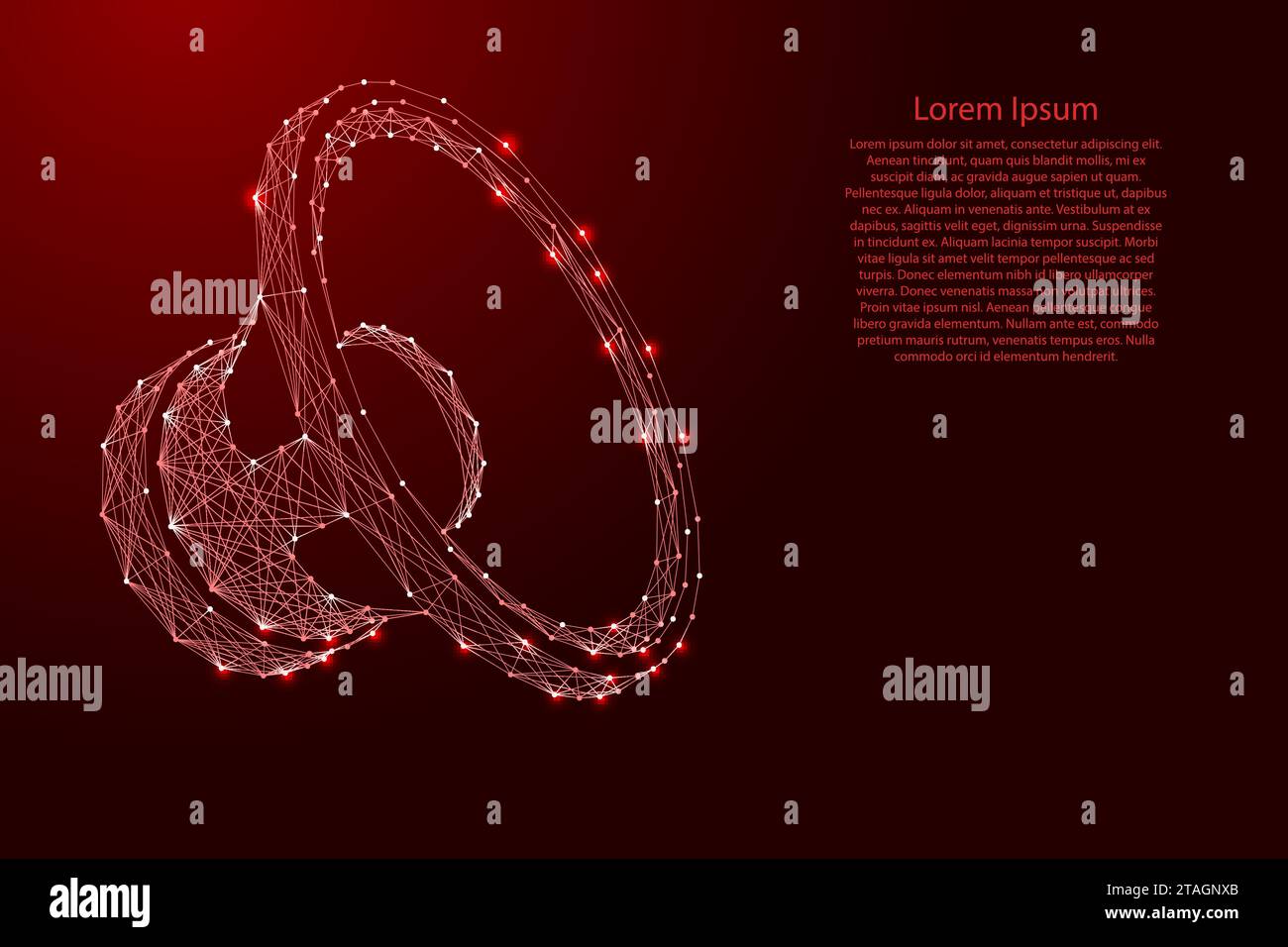 Speaker, sound, volume loudspeaker, from futuristic polygonal red lines ...