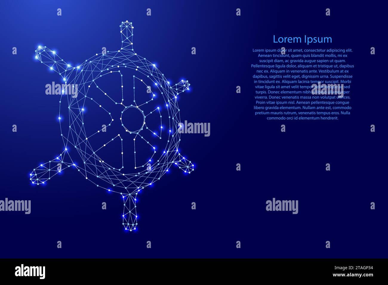Ship's steering wheel from futuristic polygonal blue lines and glowing ...