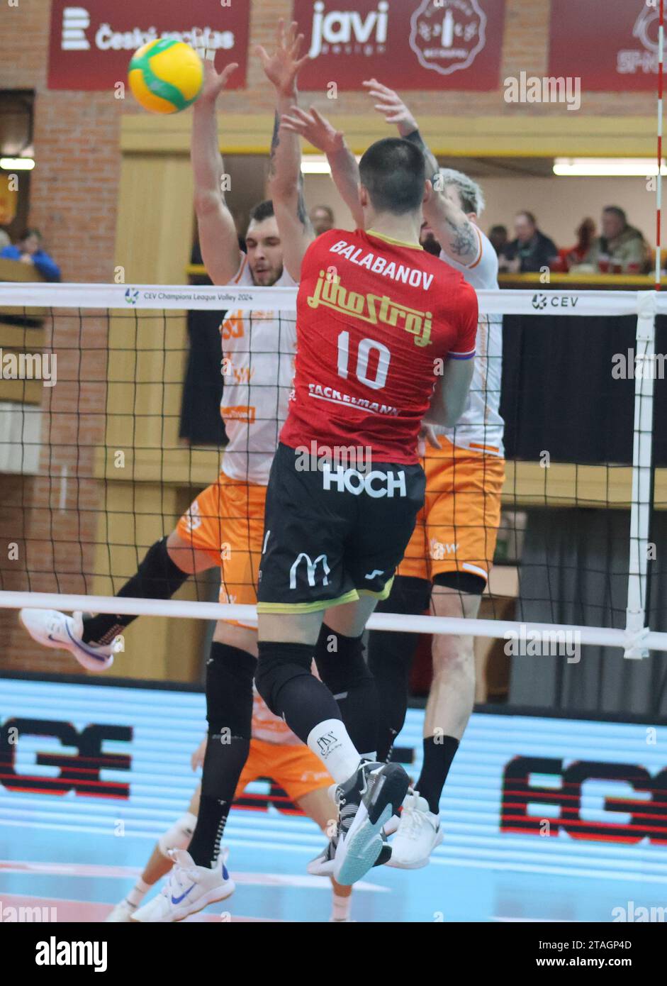 Kaloyan Balabanov (Nr 10) of Jihostroj in action during the Men's ...