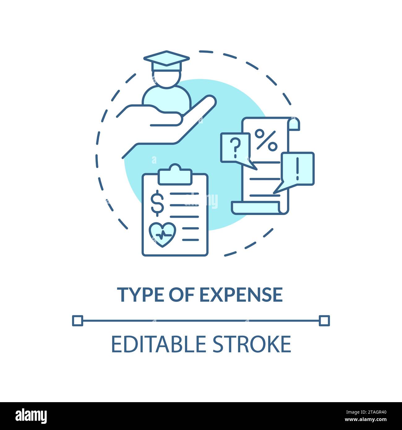 Type of expense soft blue concept icon Stock Vector Image & Art - Alamy