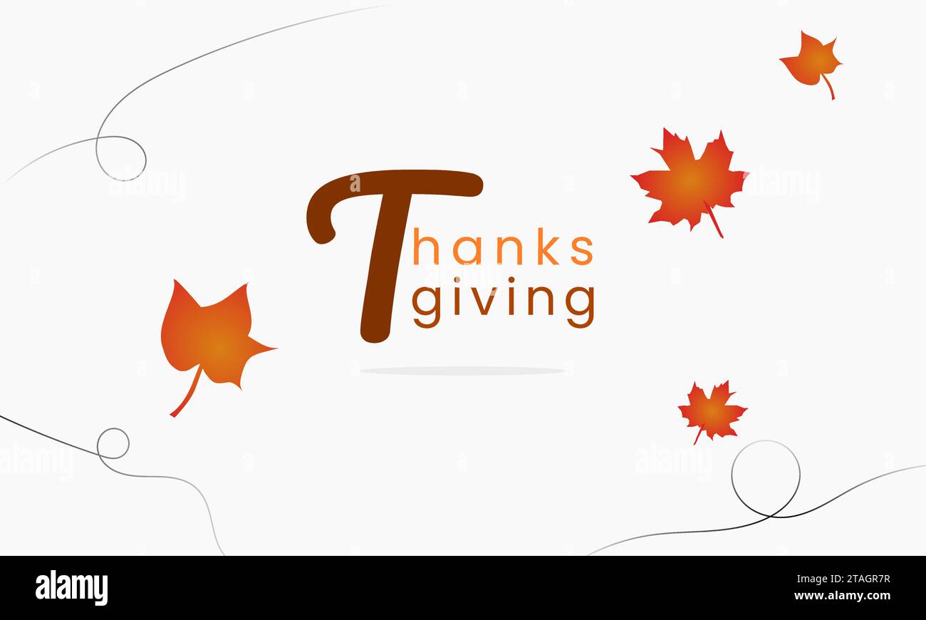 Happy thanksgiving text design graphic vector. Poster, banner, greeting, cover, flyer, brochure ...