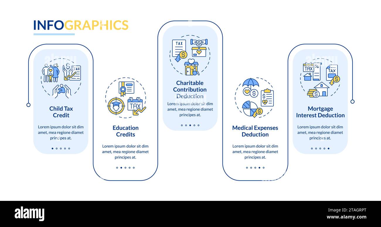 Specific tax benefits blue infographic template app screen Stock Vector ...