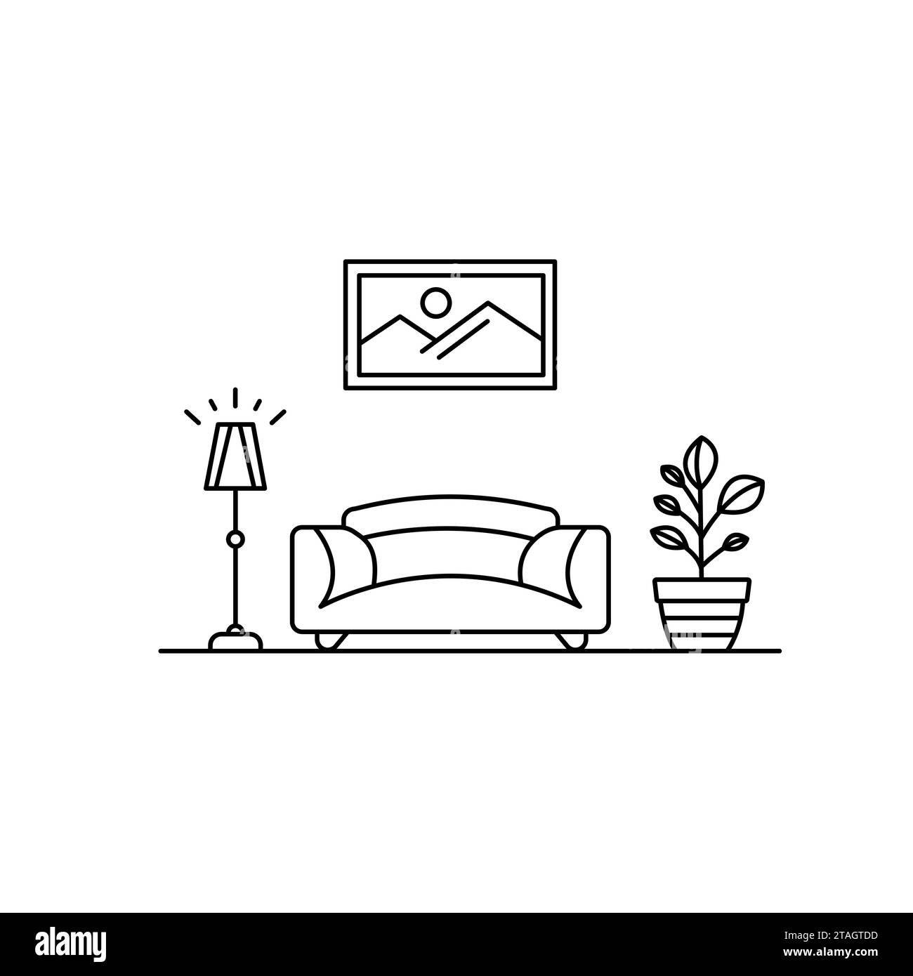 Interior design icon from construction collection. Thin linear interior ...