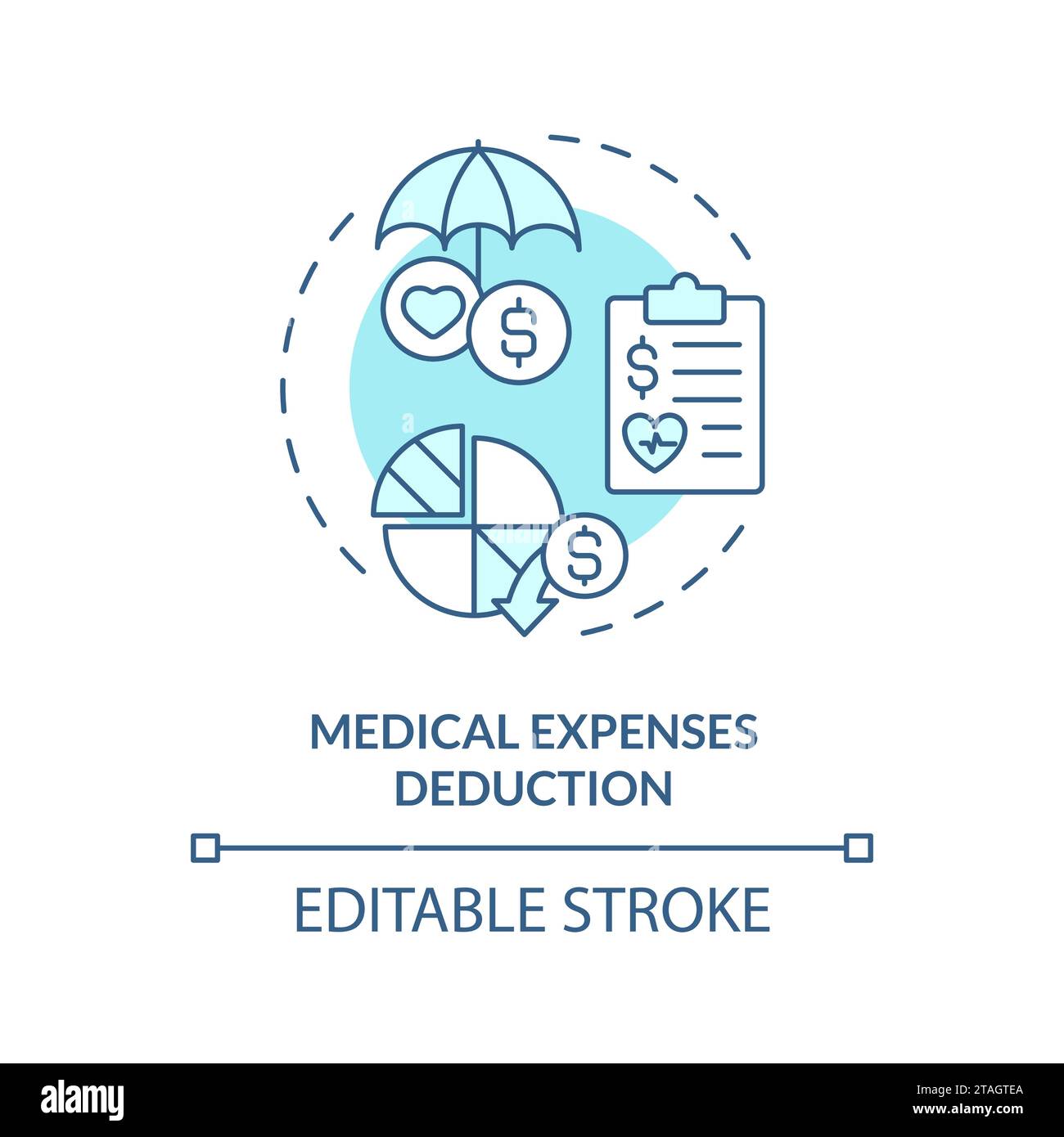 Medical expenses deduction soft blue concept icon Stock Vector Image ...