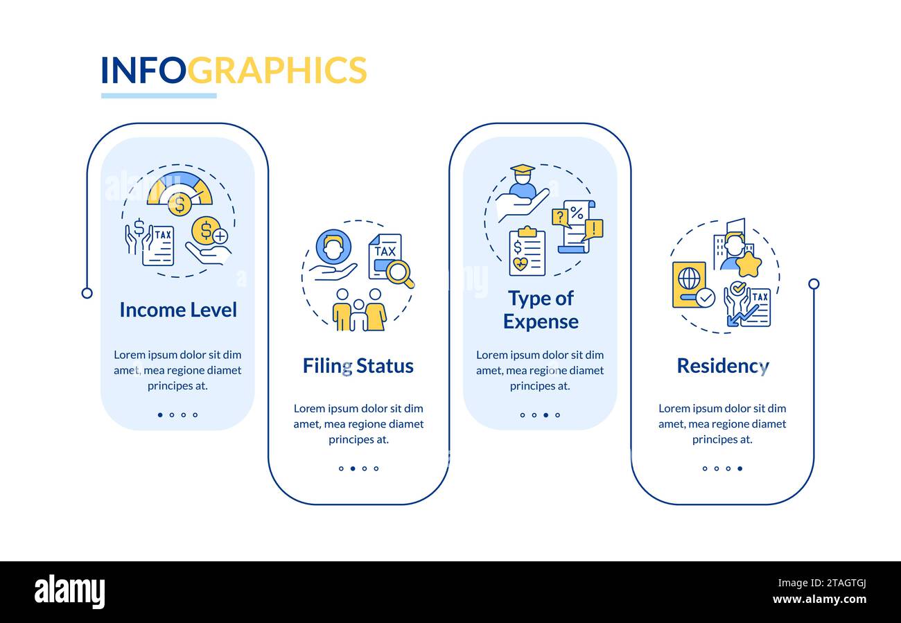 Criteria for taxpayers blue infographic template app screen Stock ...