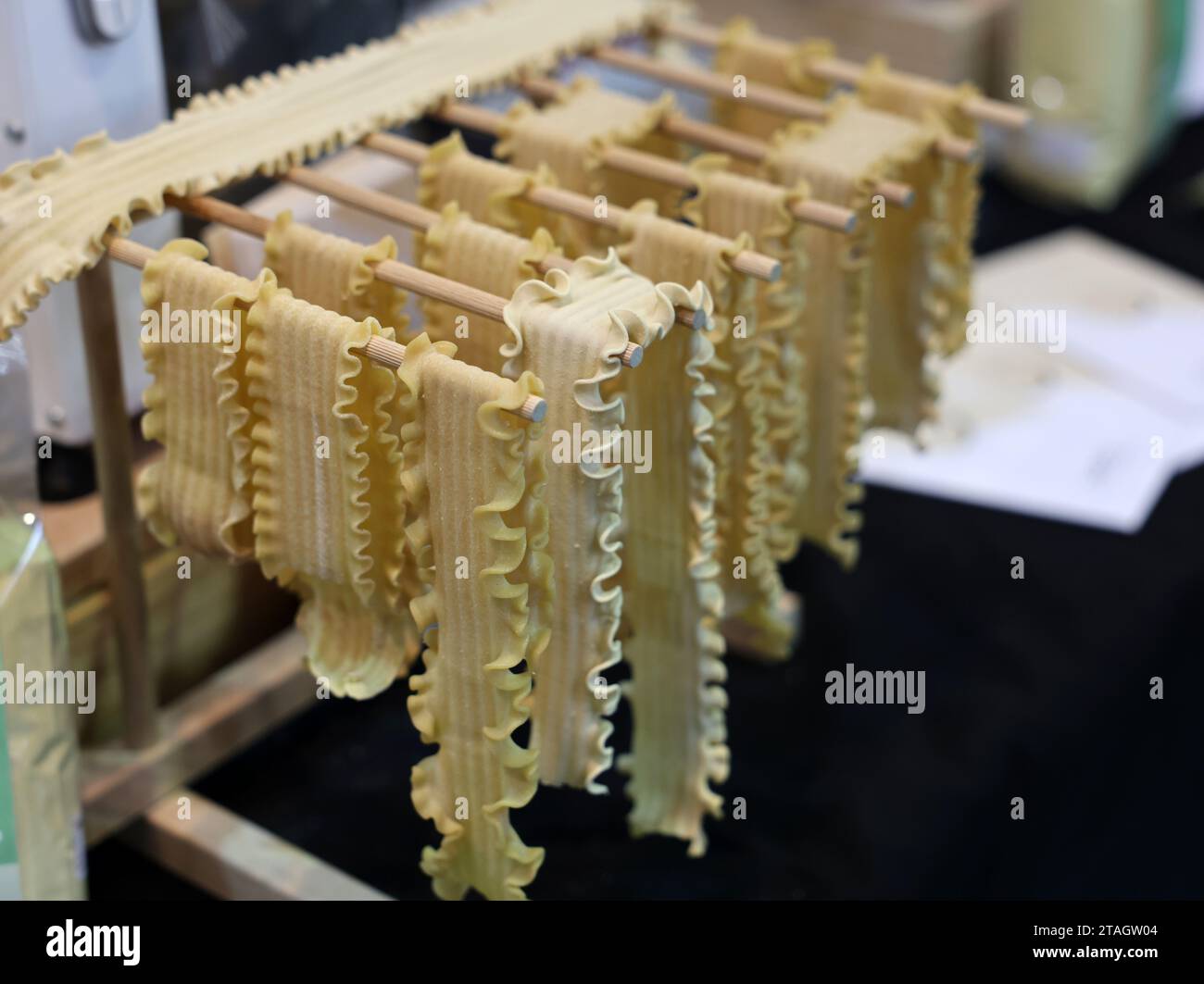 Italian pasta made using a pasta machine according to a traditional ...