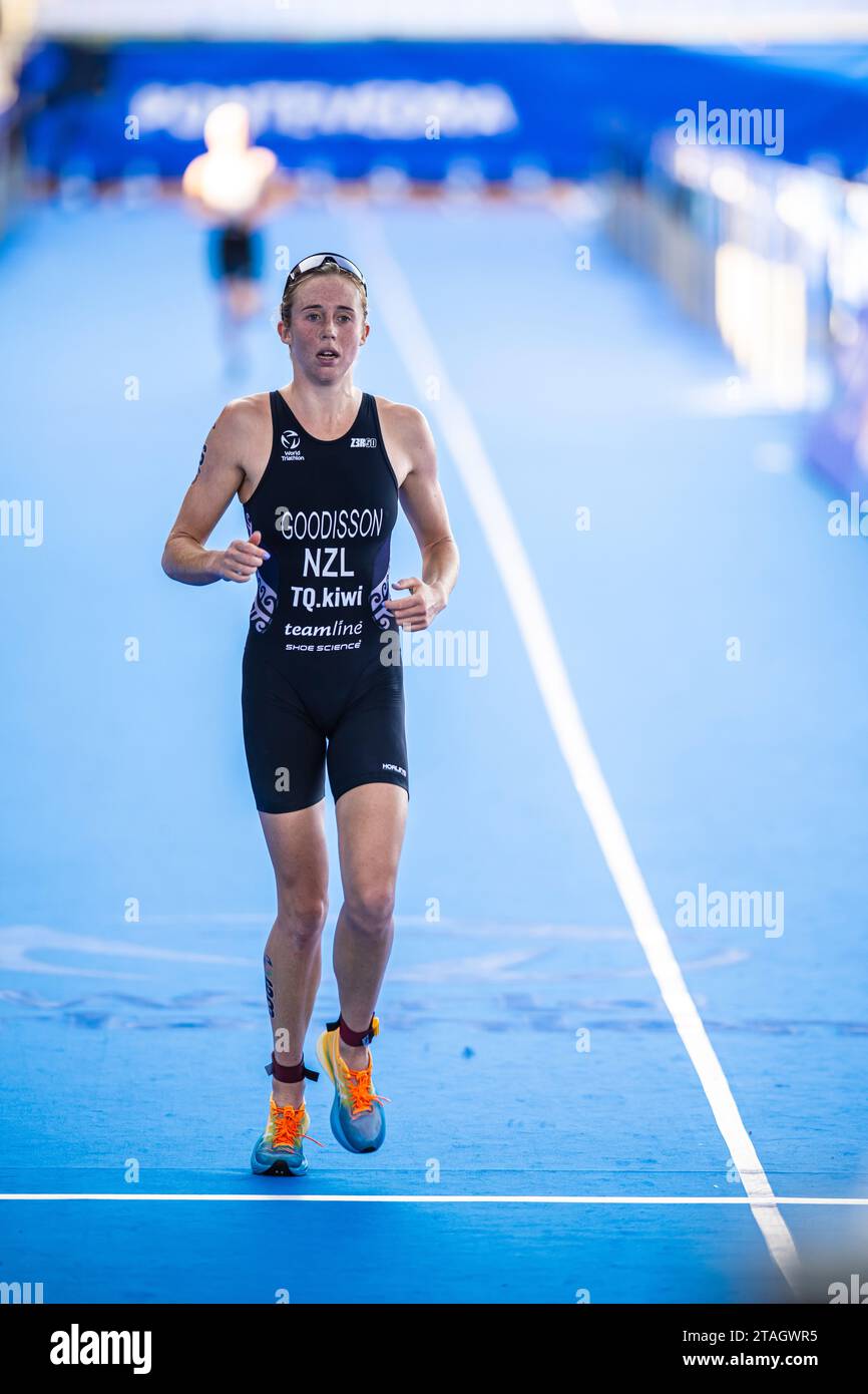 Eva Goodisson participating at the finish line in Pontevedra in the ...