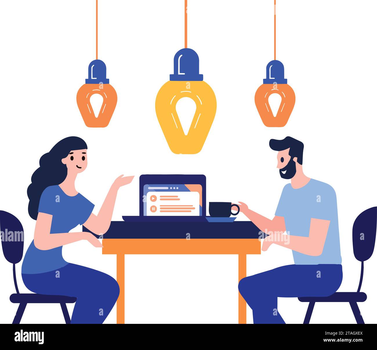 Hand Drawn business people having a meeting on the concept of Brain ...