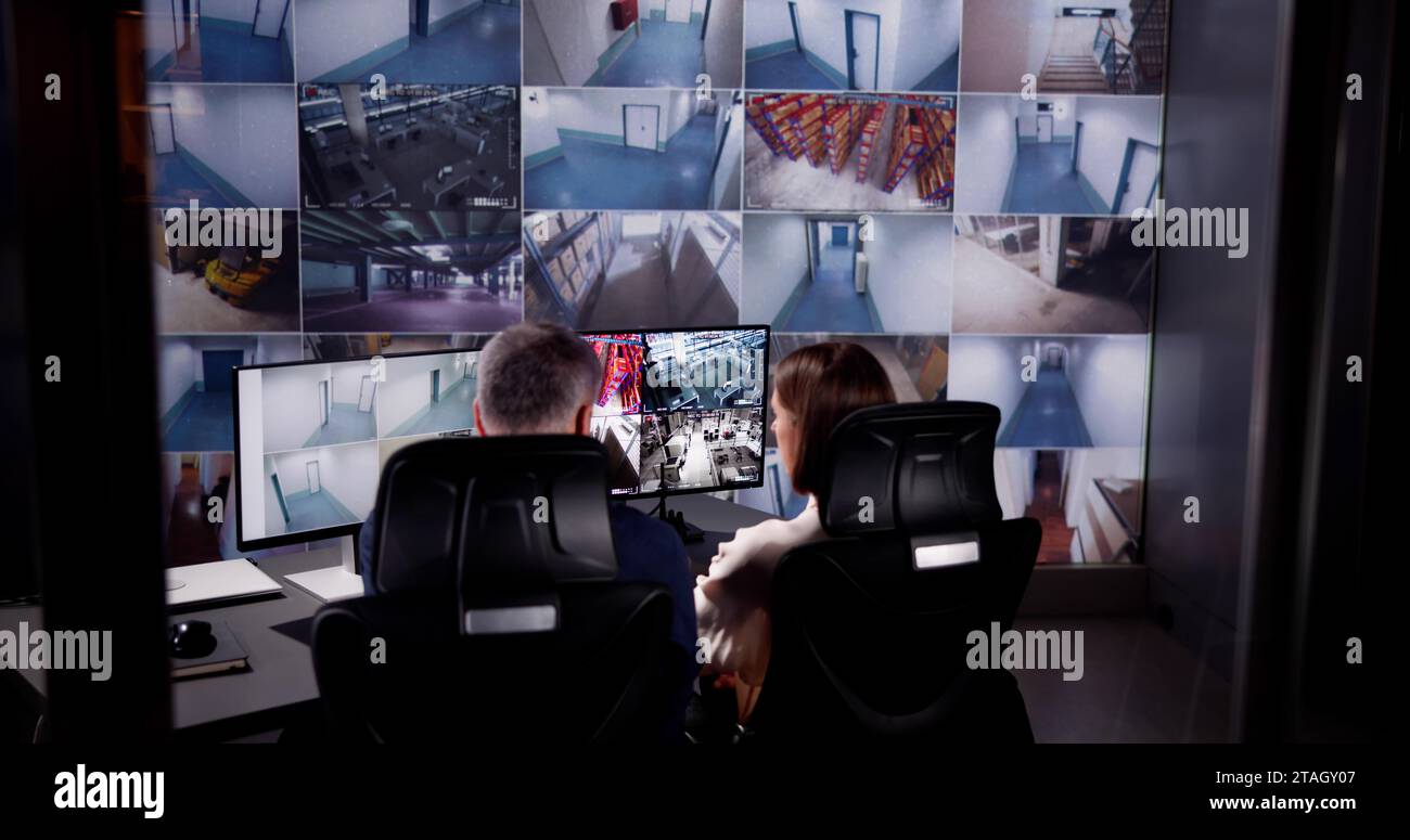 Surveillance Operator Controls Multiple CCTV Cameras for Security ...