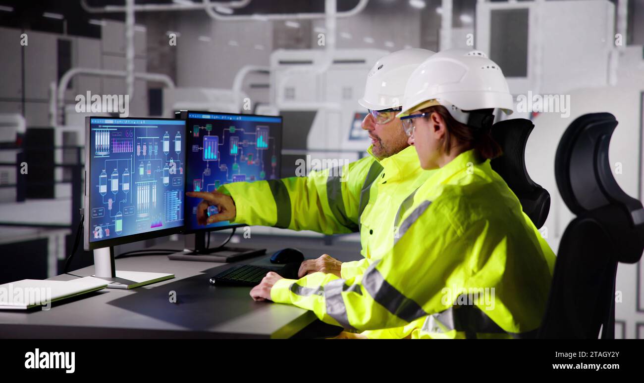 Industrial Automation Engineer in an Office Programming System Stock ...