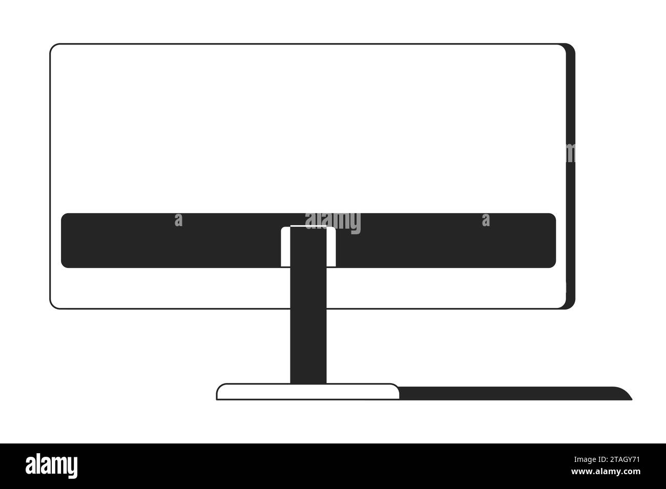 Black white drawing monitor keyboard Black and White Stock Photos ...