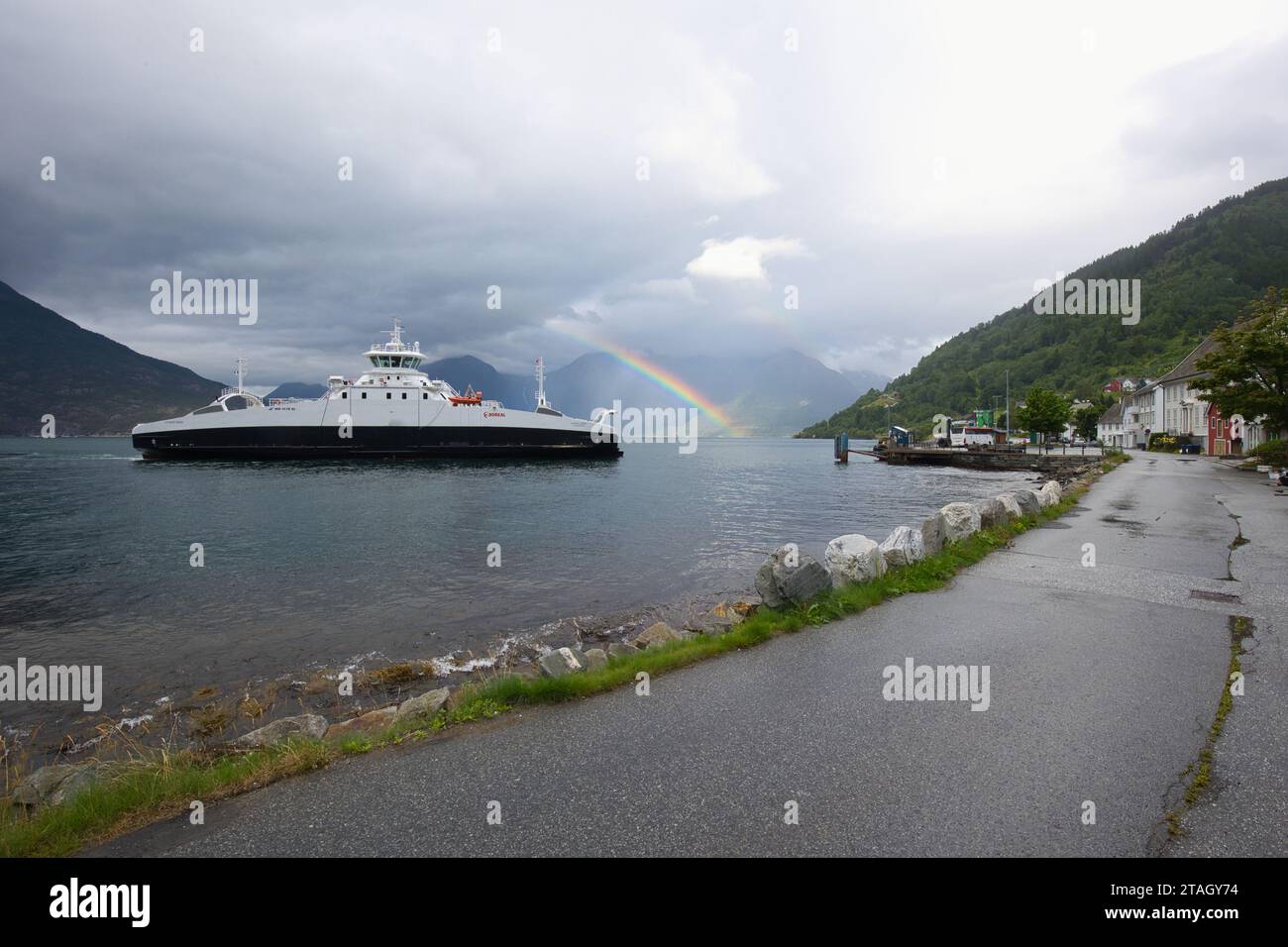 Norway, Vestland, Utne - July 13, 2023: The ferry "Utnefjord" is being ...