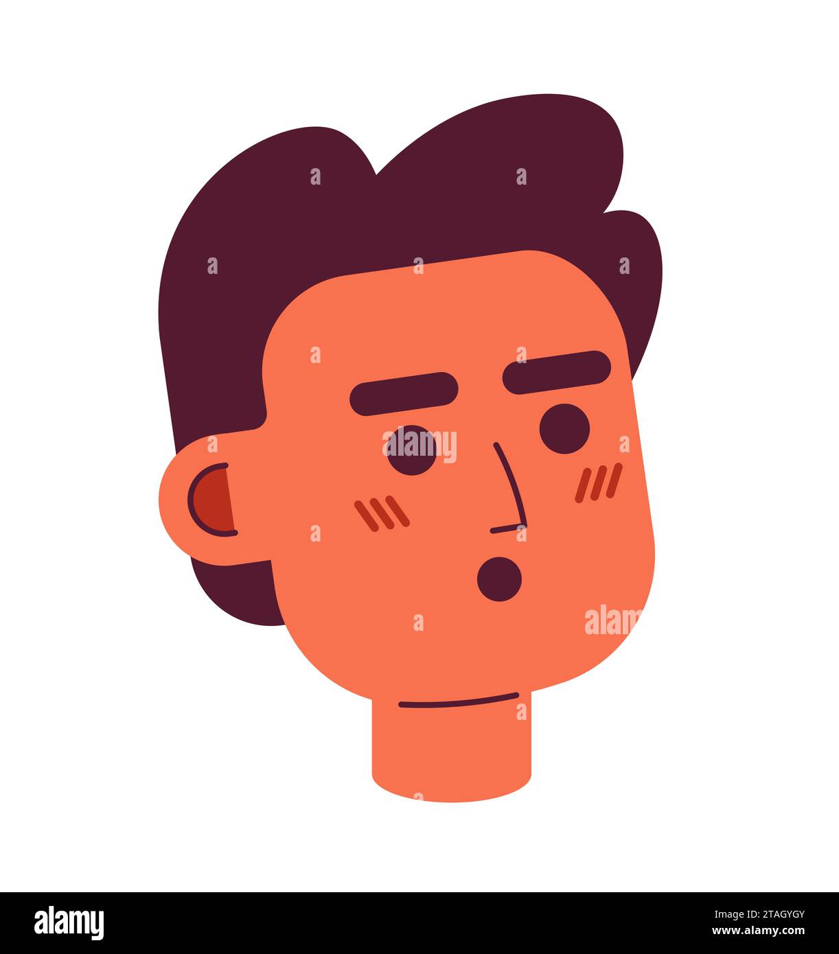 Latin american man wow astonished 2D vector avatar illustration Stock ...